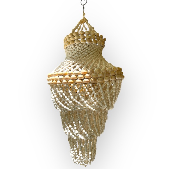 Vintage | Accents | Vintage Boho Cowrie Shell Chandelier Decor Hanging ...